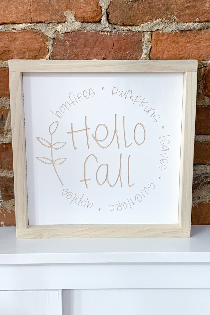 Hello Fall Circle Sign by Tiffany & Weller – The Fika Boutique